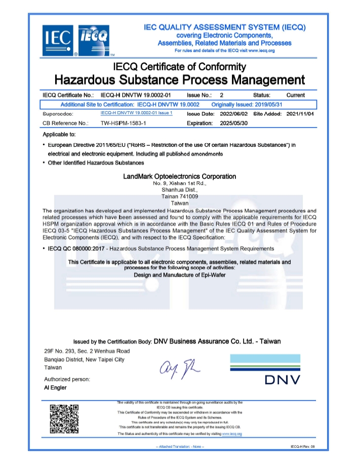 品質與環境-聯亞光電工業股份有限公司